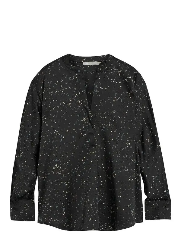 Vince Printed Satin Blouse - Black