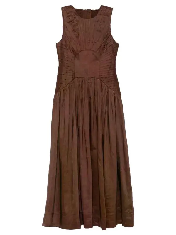 Aje Medea Pleated Bodice Dress - Brown