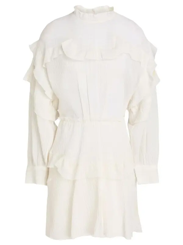 Isabel Marant Étoile Ruffled Metallic Cotton-blend Mini Dress - Ecru