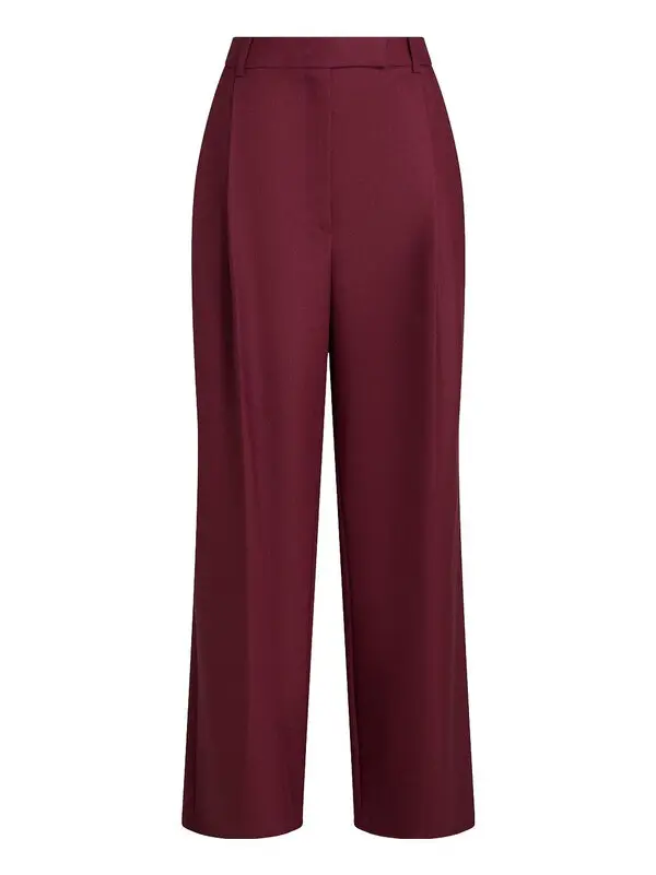 RÓHE Grain De Poudre Wool Wide-leg Pants - Burgundy
