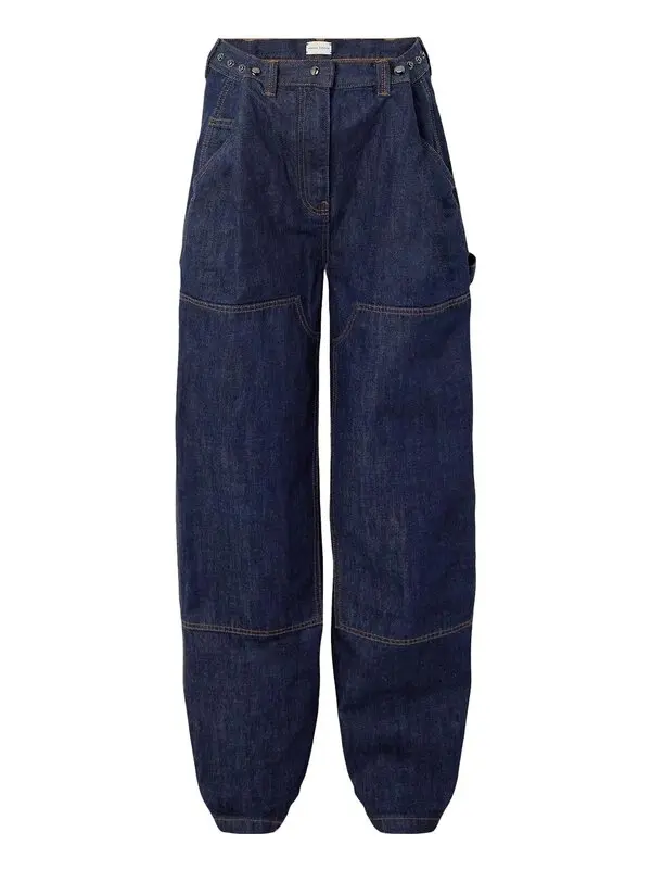 Magda Butrym Convertible Paneled Wide-leg Jeans - Dark Denim