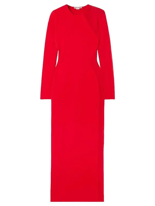 Stella McCartney Paneled Knitted Midi Dress - Red