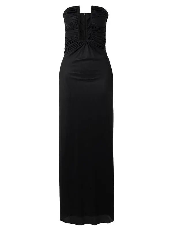 Christopher Esber Strapless Gathered Maxi Dress - Black