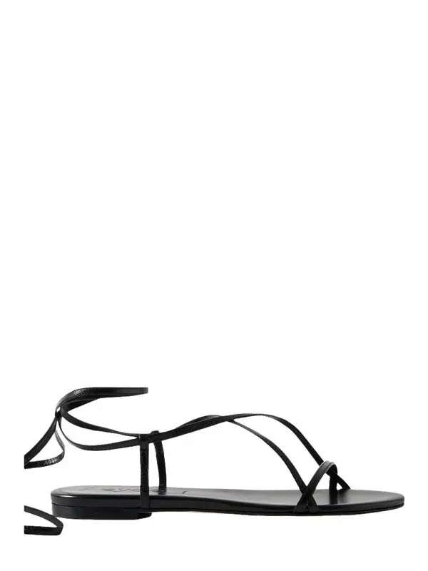 AeydĒ Penny Leather Tie Fastening Sandals - Black