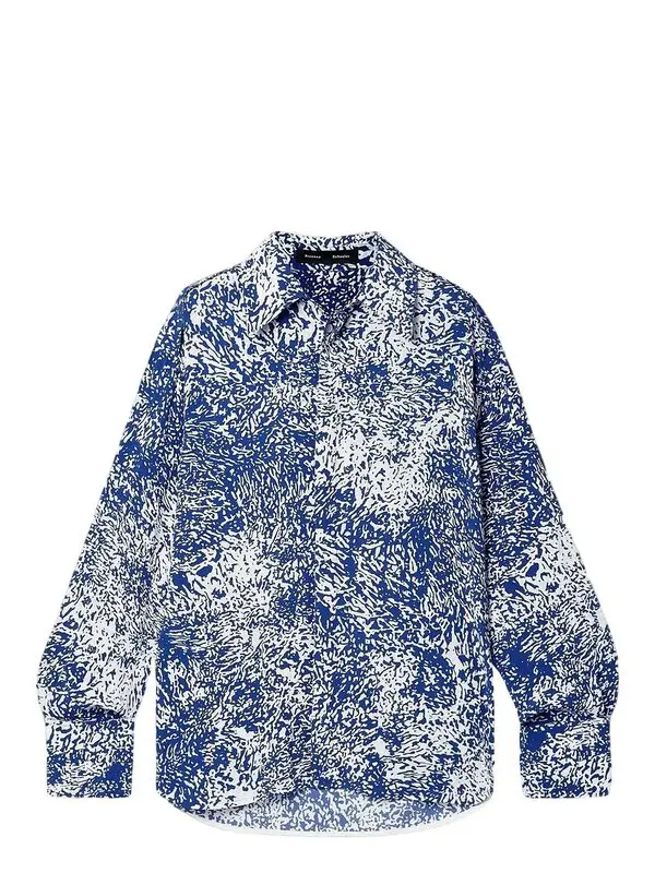 Proenza Schouler Printed Crepe Shirt - Royal Blue