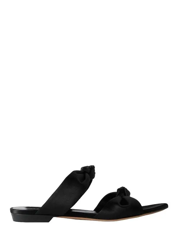 Le Monde Beryl Knot Flat Satin Sandals - Black