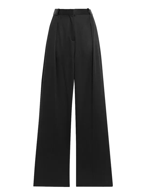 Loulou De Saison Garbo Wool-blend Twill Straight-leg Pants - Black