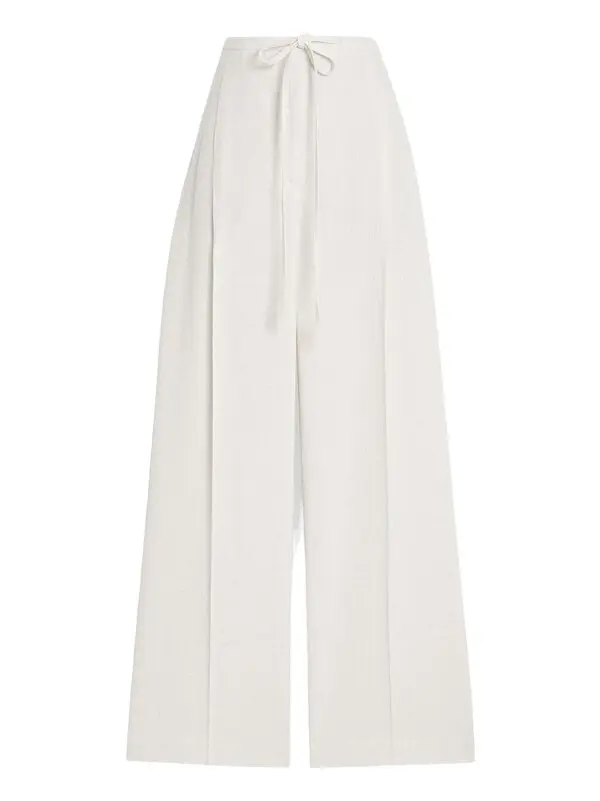 RÓHE Pleated Woven Wide-leg Pants - Off-white