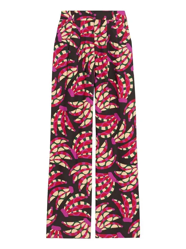 Farm Rio Printed Lyocell And Cotton-blend Wide-leg Pants - Magenta
