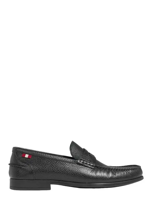 Bally Cronus Pebbled Leather Penny Loafers - Black