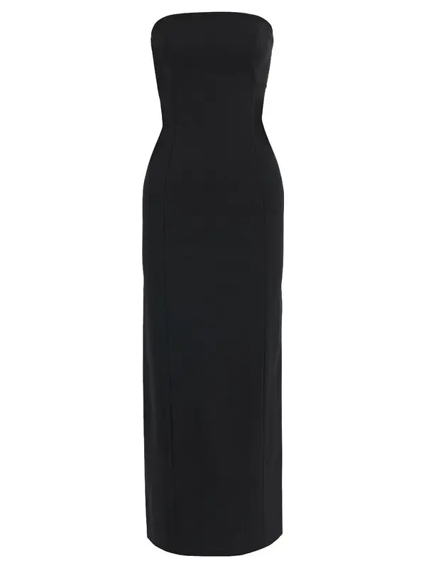 Loulou De Saison Shilo Strapless Wool-blend Crepe Maxi Dress - Black