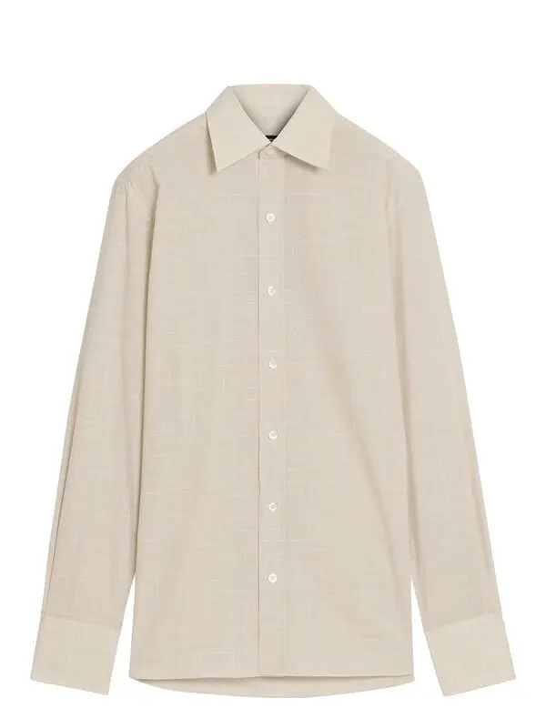 TOM FORD Checked Cotton Shirt - Beige