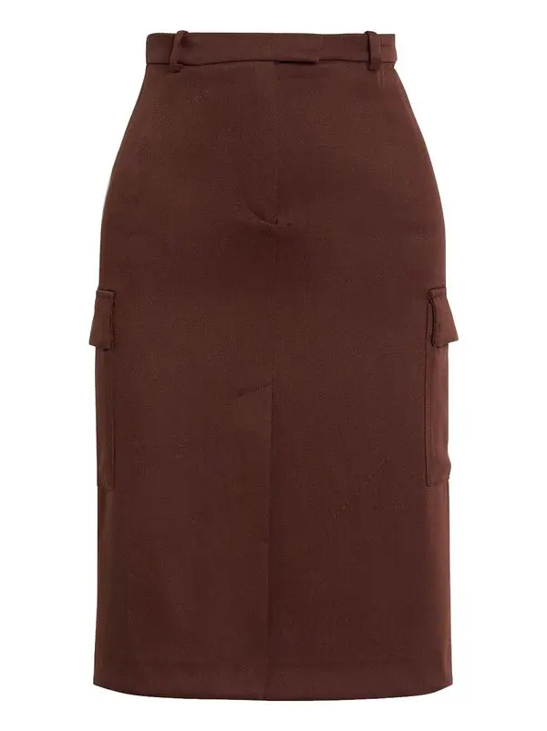 Loulou De Saison Jasper Wool-blend Twill Skirt - Burgundy