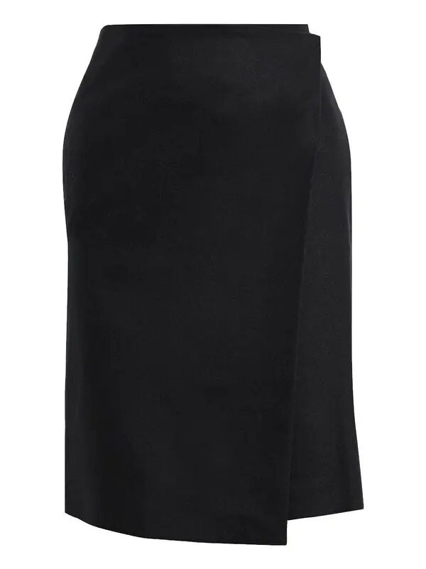 Loulou De Saison Jil Wool-blend Felt Wrap Skirt - Black