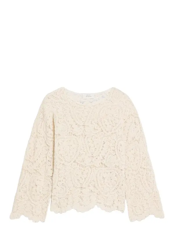 Loulou De Saison Arold Crocheted Silk Top - Ivory