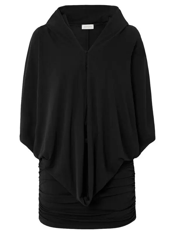 Magda Butrym Layered Hooded Mini Dress - Black