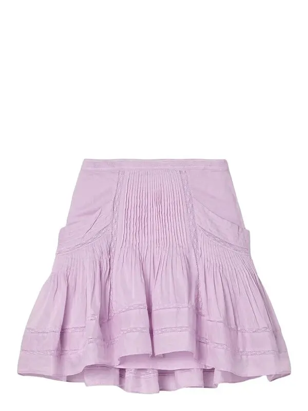 MARANT ETOILE Giuliani Pintucked Cotton Voile Mini Skirt - Lilac