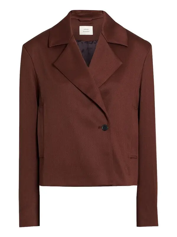 Loulou De Saison Lois Wool-blend Twill Blazer - Burgundy