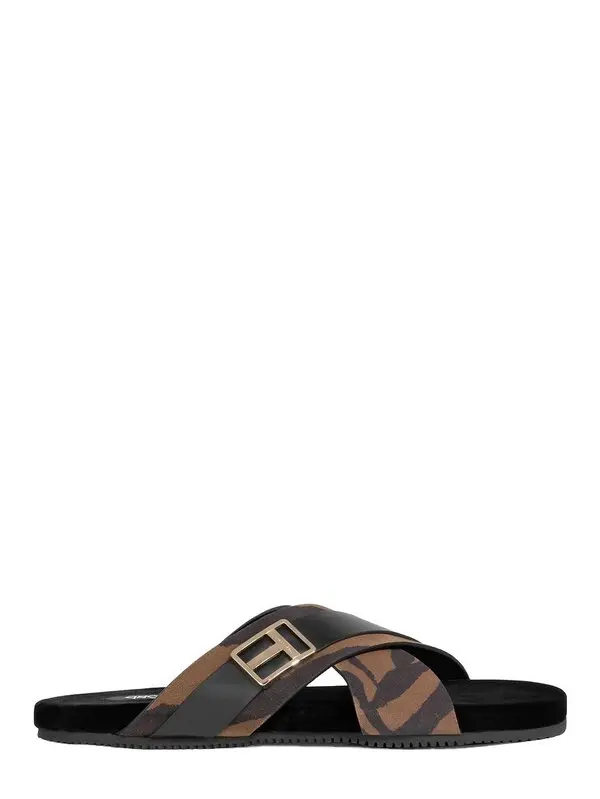 TOM FORD Zebra-print Suede Sandals - Light Brown