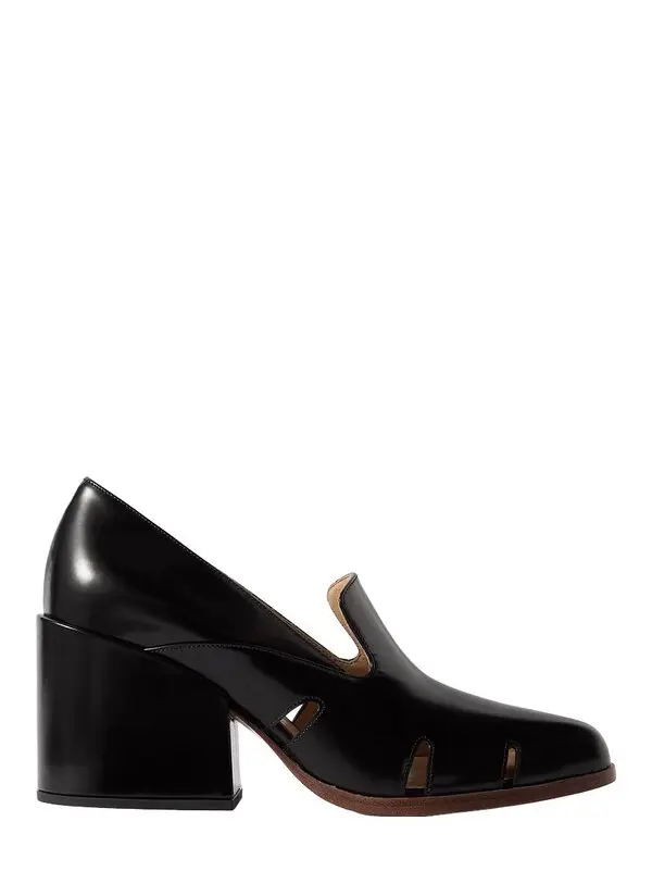 Gabriela Hearst Eliza Cutout Leather Pumps - Black