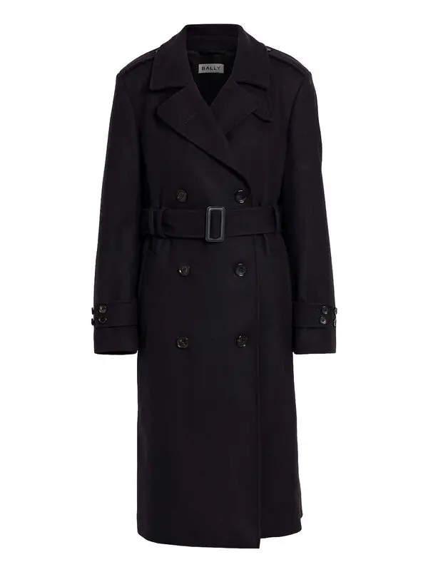 Bally Double-breasted Wool-blend Felt Coat - Midnight Blue