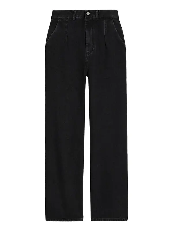 Loulou De Saison Attu Pleated High-rise Wide-leg Jeans - Black