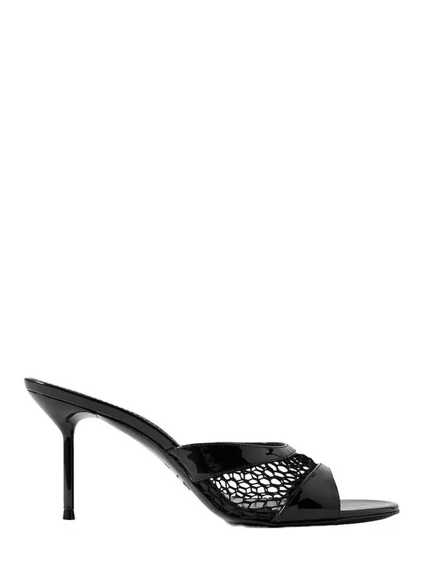 Paris Texas Lidia Patent Leather And Mesh Mules - Black