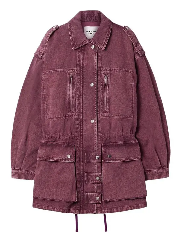 MARANT ETOILE Joanna Paneled Denim Jacket - Magenta