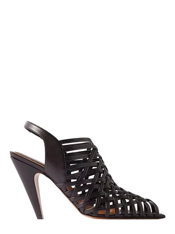 Stella McCartney Woven Slingback Pumps - Dark Brown
