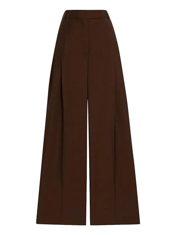 RÓHE Wool And Mohair-blend Wide-leg Pants - Chocolate