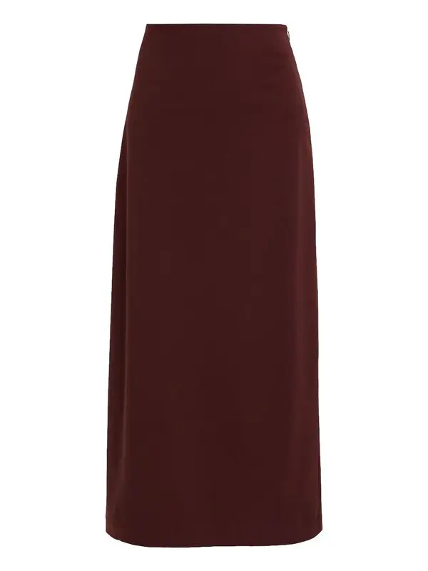 Loulou De Saison Samos Wool-blend Twill Maxi Skirt - Burgundy