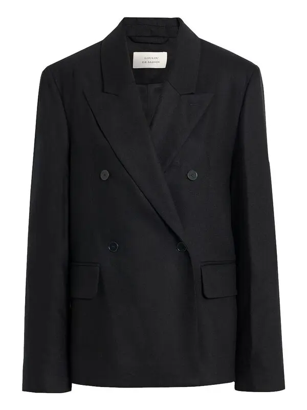 Loulou De Saison Gina Double-breasted Wool-blend Blazer - Black