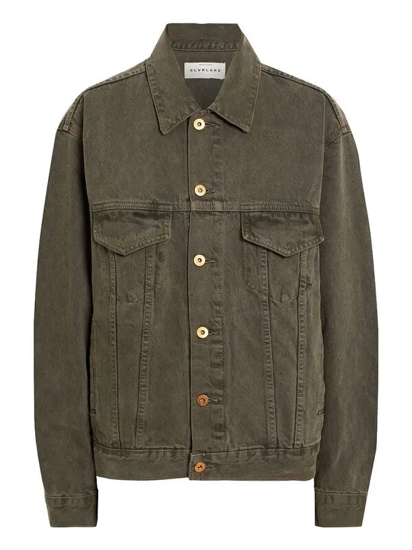 SLVRLAKE Boyfriend Trucker Denim Jacket - Taupe