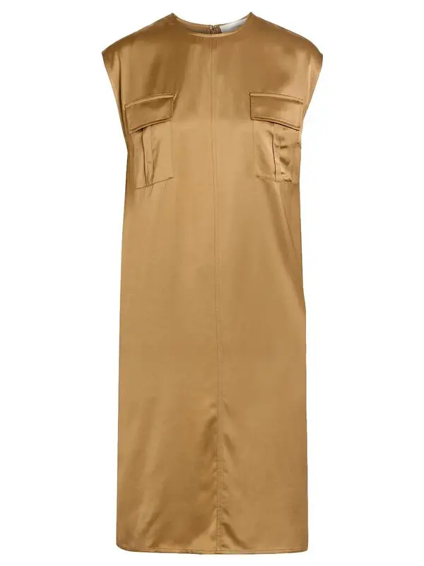 Loulou De Saison Seena Satin Dress - Camel