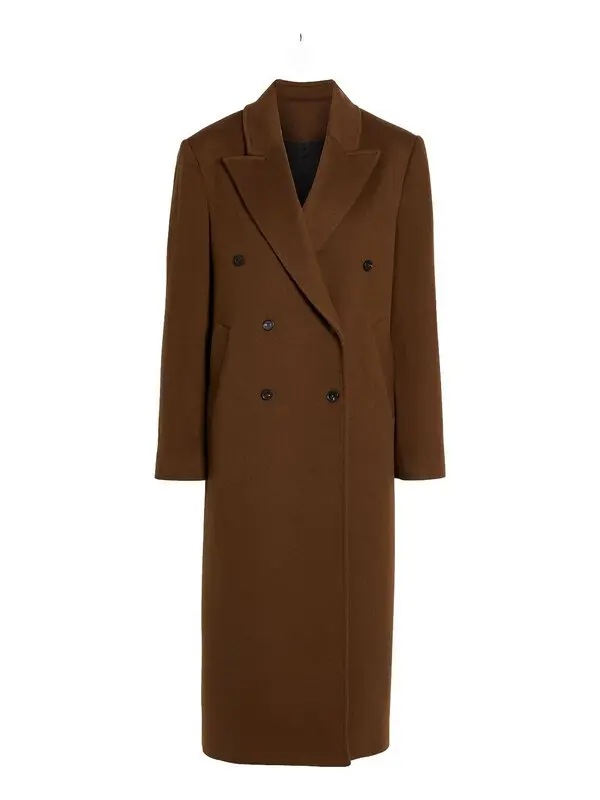 Loulou De Saison Rosco Double-breasted Wool And Cashmere-blend Felt Coat - Brown