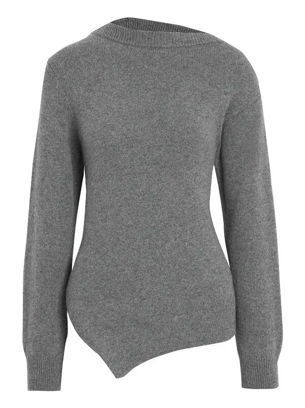 RÓHE Asymmetrical Wool And Cashmere-blend Sweater - Gray