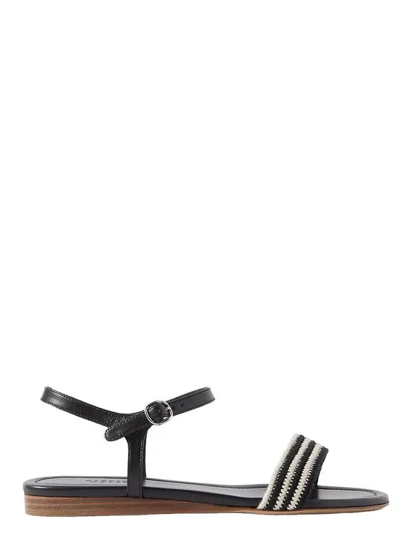 Gabriela Hearst Alexi Crochet And Leather Sandals - Black