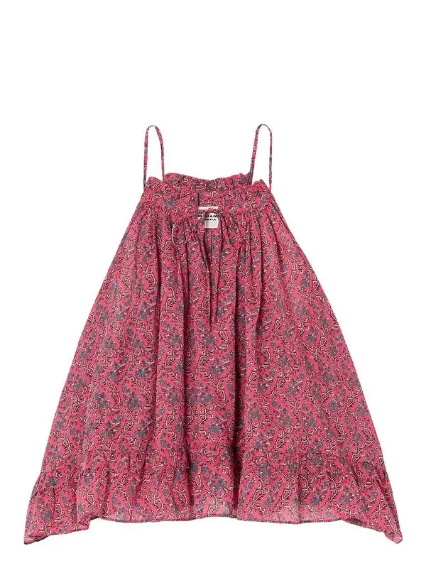MARANT ETOILE Fabino Ruffled Printed Cotton-voile Blouse - Fuchsia