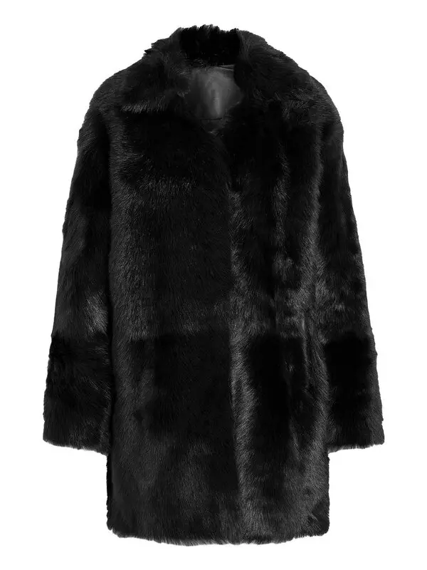 Loulou De Saison Ruben Shearling Coat - Black