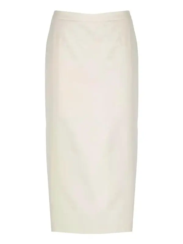 PT TORINO High-waisted Skirt With Rear Slit - Neutrals