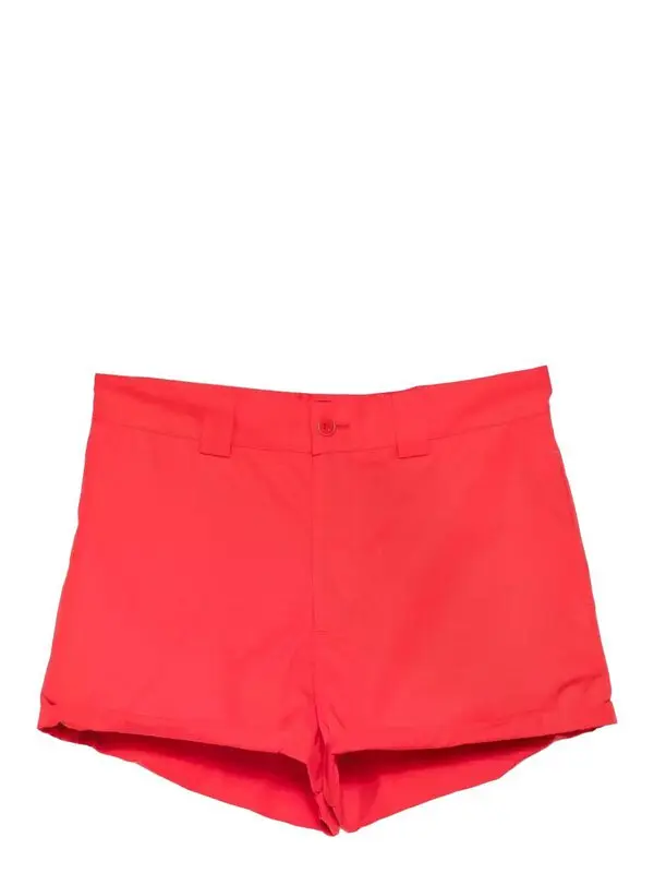 LII Button-fastening Shorts With Belt Loops - Red