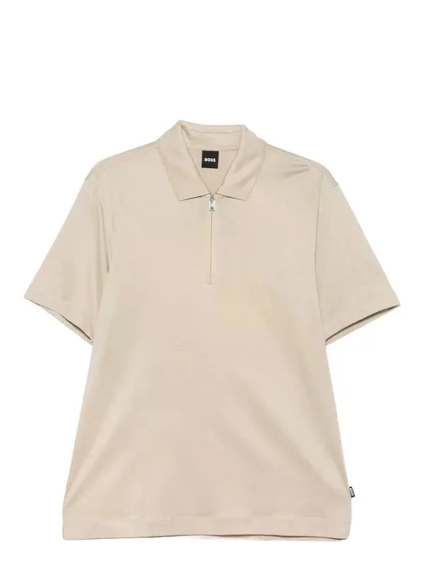 BOSS Zip-fastening Polo Shirt - Neutrals