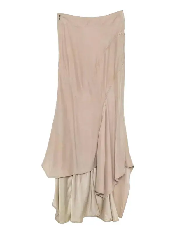 YEHUAFAN Draped Panelled Skirt - Brown