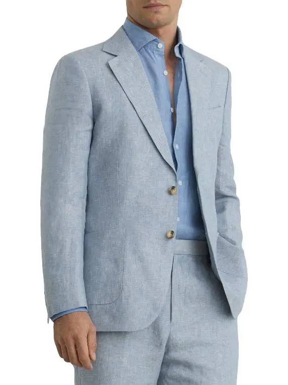 REISS Atlantic Linen Trousers - Soft Blue