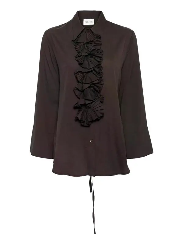 P.a.r.o.s.h Cedar Cady Blouse With Ruffled Detailing - Brown