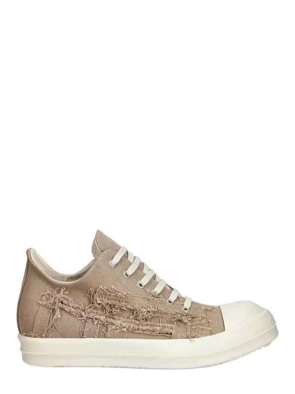 Rick Owens Distressed Low-top Sneakers - Brown
