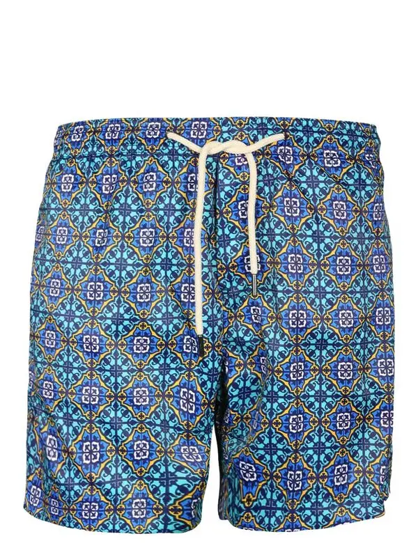 PENINSULA SWIMWEAR Panarea Printed Swim Shorts - Blue