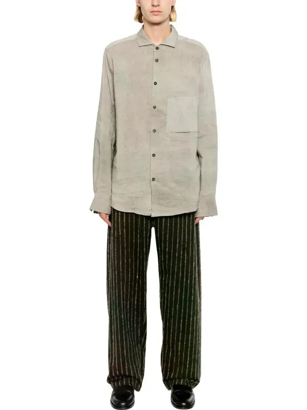 ZIGGY CHEN Chest-pocket Long-sleeve Shirt - Neutrals