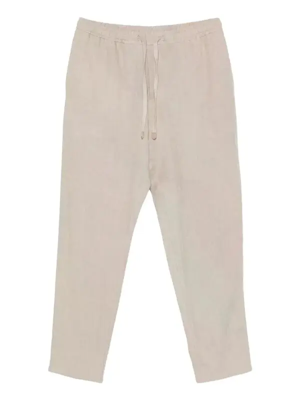 Canali Drawstring-waist Linen Trousers - Neutrals