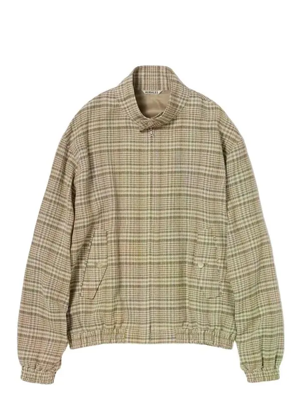 Auralee Check Zip-up Jacket - Neutrals